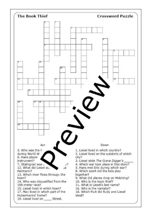 Markus Zusak "The Book Thief" worksheets - Made By Teachers