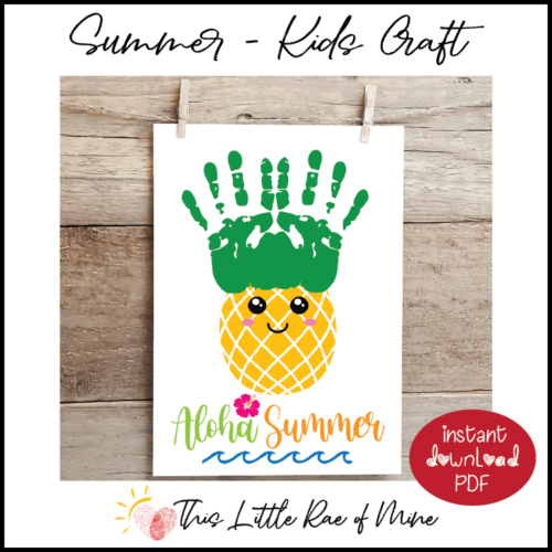 Aloha Summer - Hawaiian - pineapple - Summer fun - Handprint Art ...