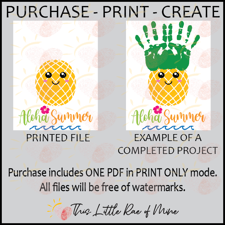 Aloha Summer - Hawaiian - pineapple - Summer fun - Handprint Art ...