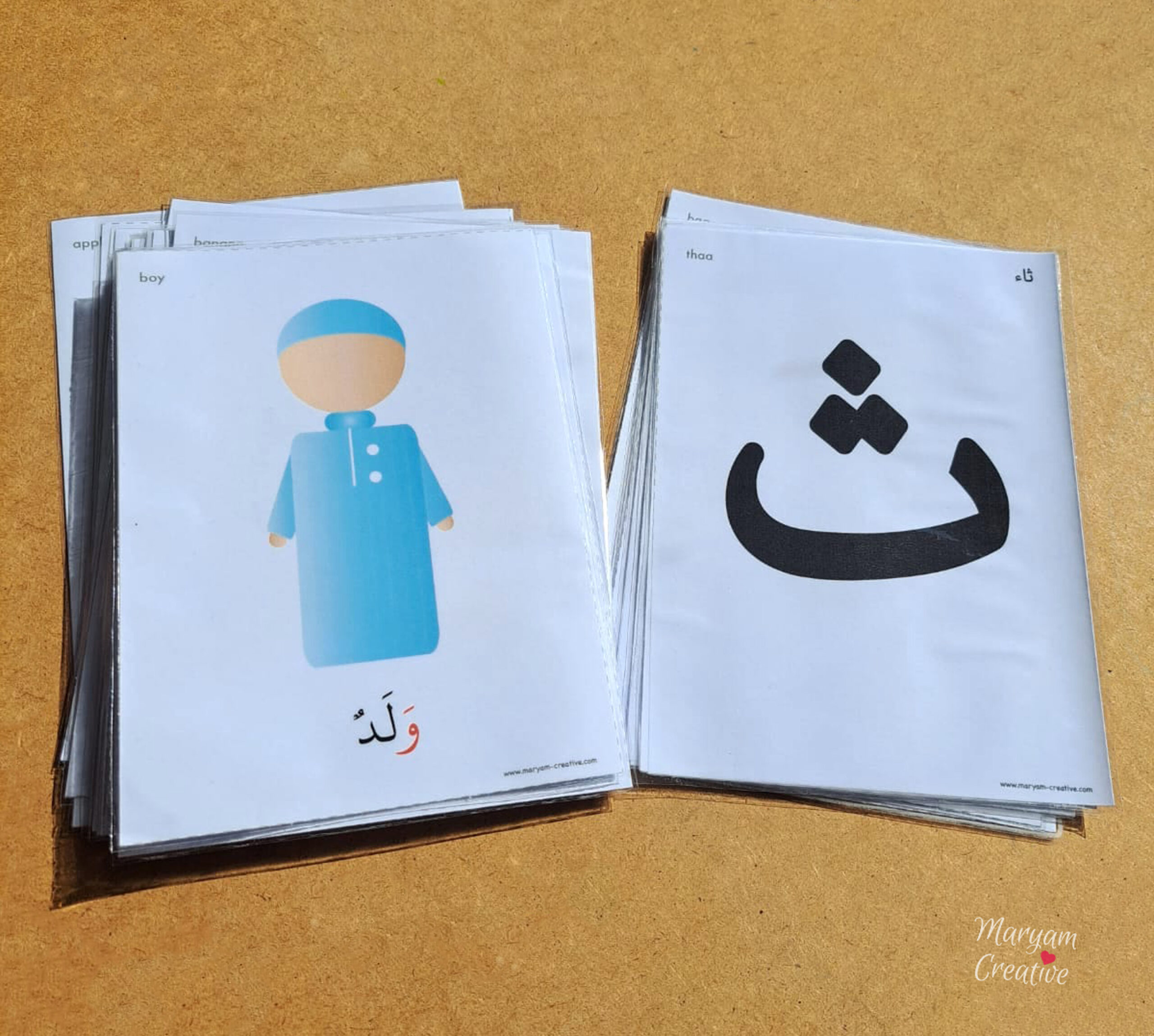 28 Arabic letters - images double sided flashcards, عربى | Made By Teachers