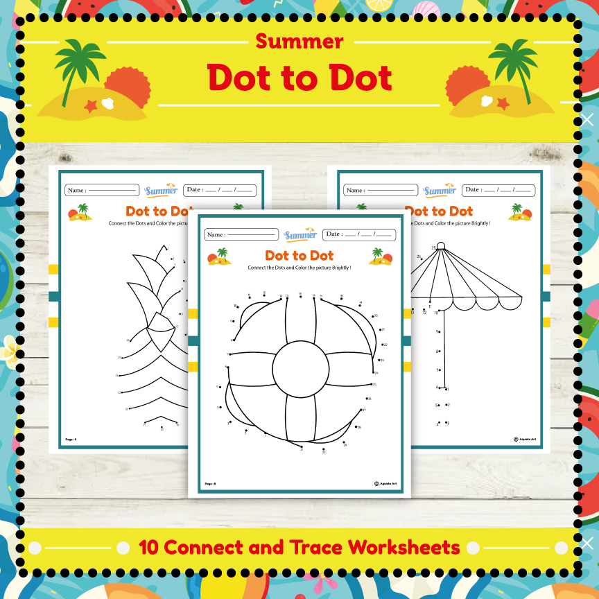 Summer Connect the Dots Adventure : Fun in the Sun | Made By Teachers