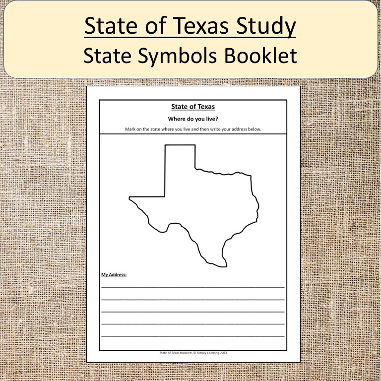 State of Texas Booklet / Where I live page Worksheet Homeschool | Made ...