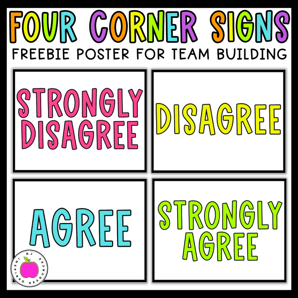 Four Corners Game Signs - Bright Themed | Made By Teachers