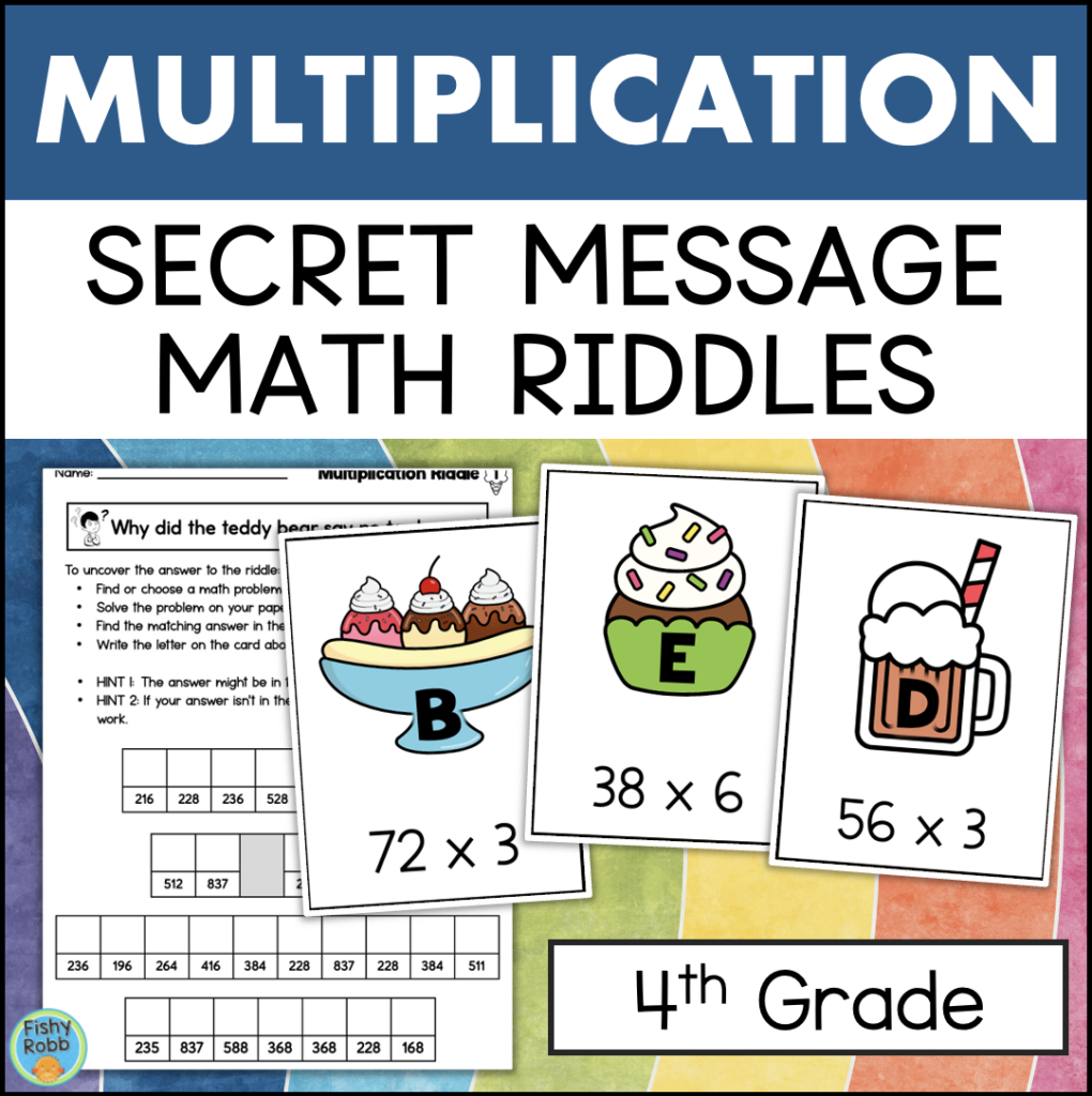 4th Grade Multi-Digit Multiplication Math Riddles Secret Code ...