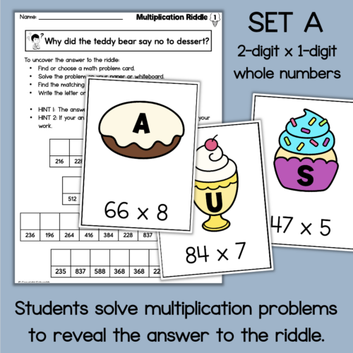 4th Grade Multi-Digit Multiplication Math Riddles Secret Code ...