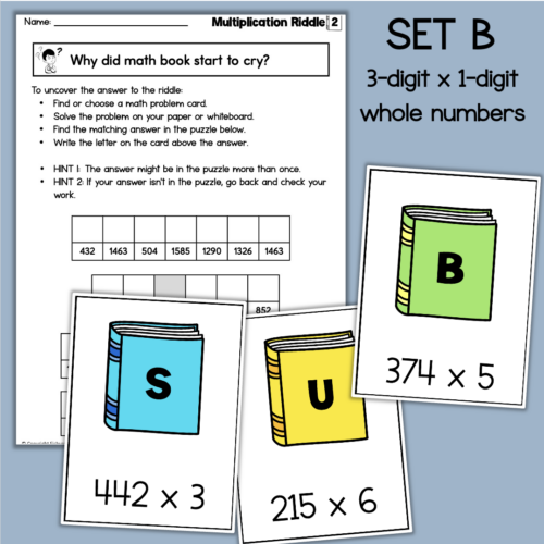 4th Grade Multi-Digit Multiplication Math Riddles Secret Code ...
