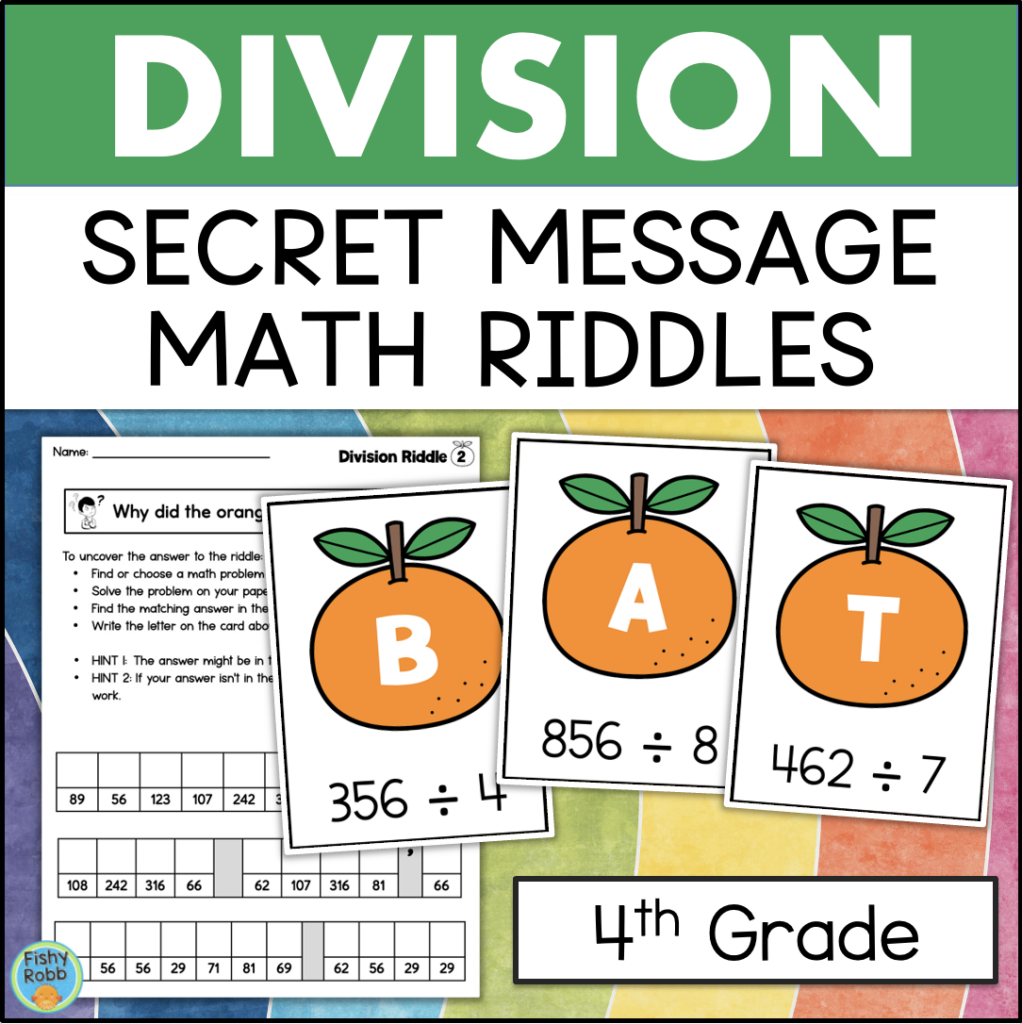 4th Grade Division Math Riddles Secret Code Activities | Made By Teachers