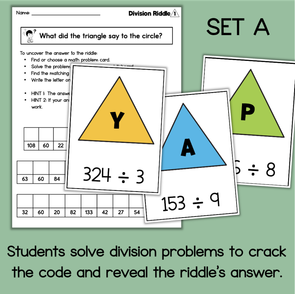 4th Grade Division Math Riddles Secret Code Activities | Made By Teachers
