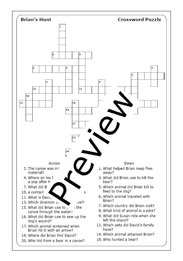 Gary Paulsen "Brian's Hunt" worksheets | Made By Teachers