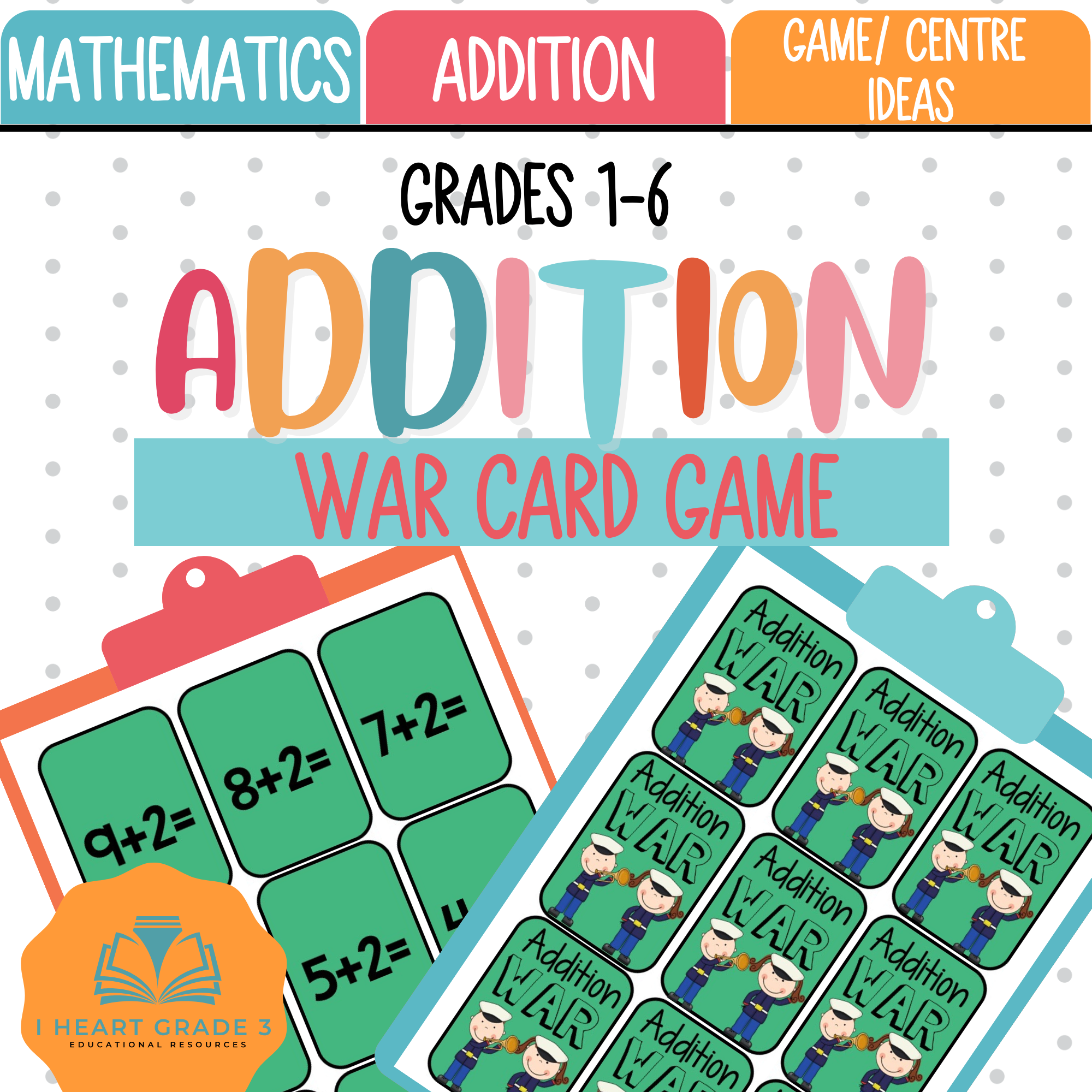 Addition War Card Game | Made By Teachers