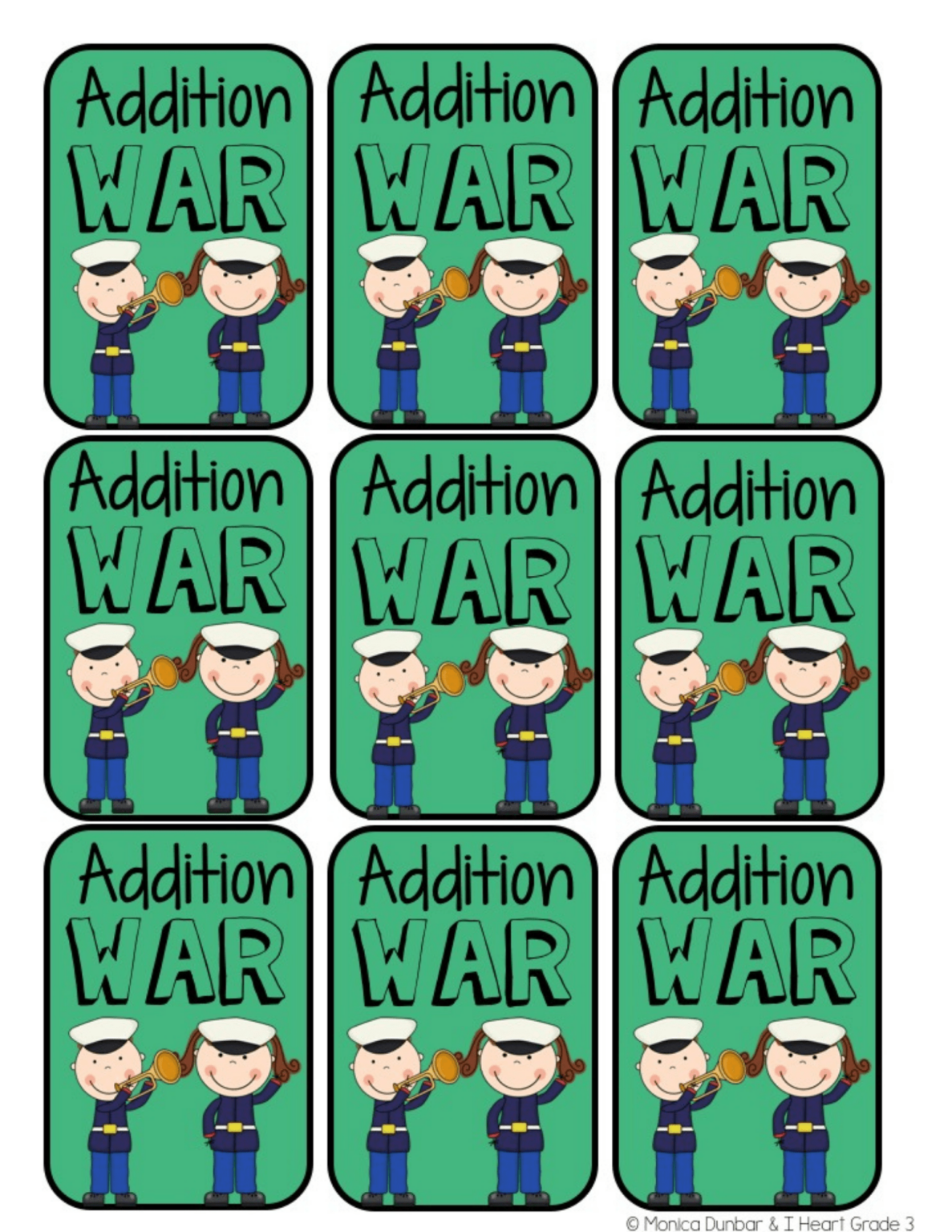 Addition War Card Game | Made By Teachers