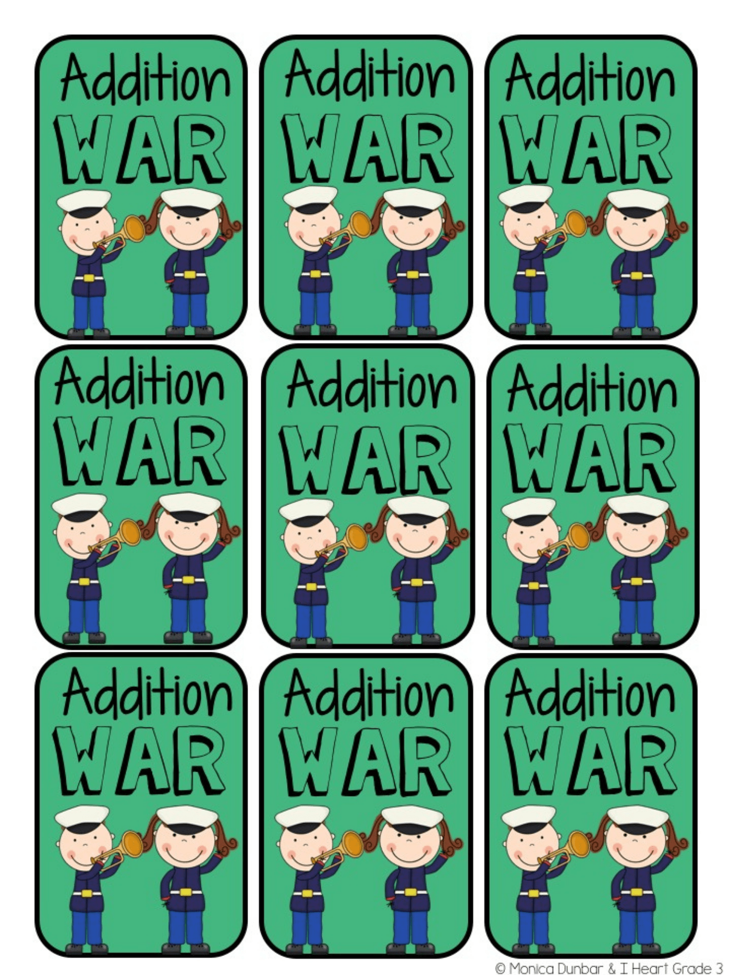 Addition War Card Game | Made By Teachers