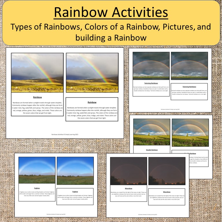 Rainbow Activities Montessori Preschool Science Spring Weather | Made ...
