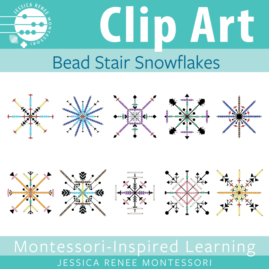 Montessori Math Bead Stair Snowflakes Clip Art | Made By Teachers