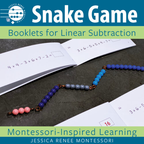 Montessori Math Subtraction Snake Game Booklets for Subtraction Facts ...