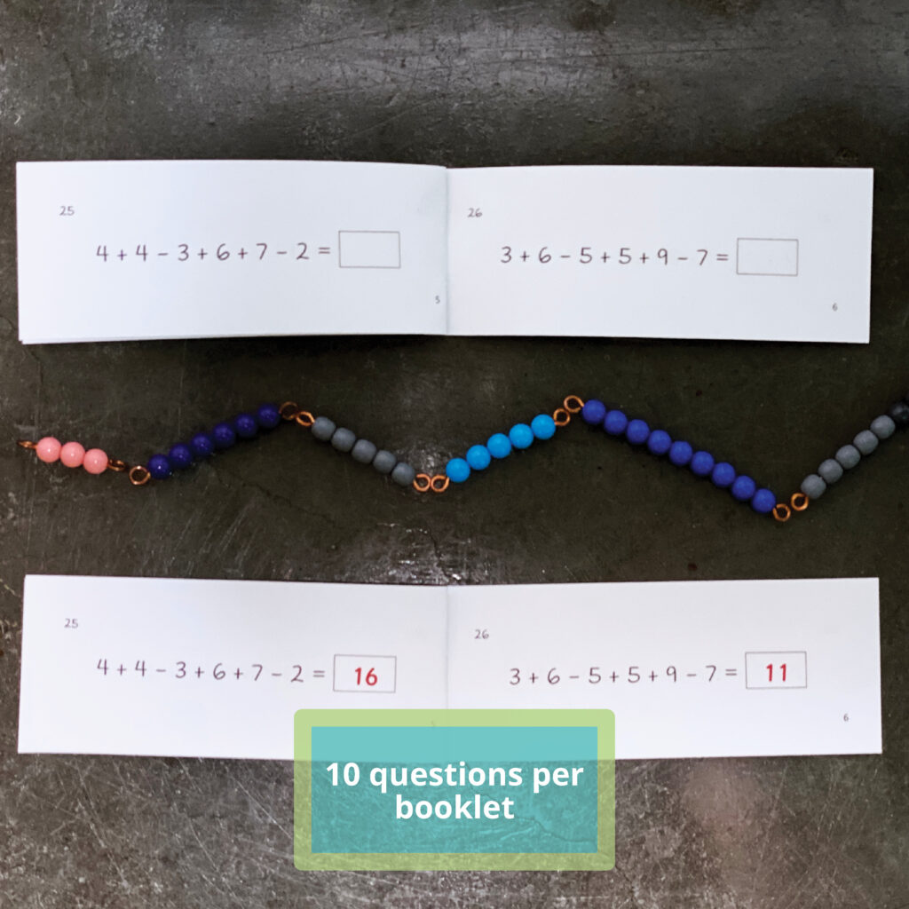 Montessori Math Subtraction Snake Game Booklets for Subtraction Facts ...