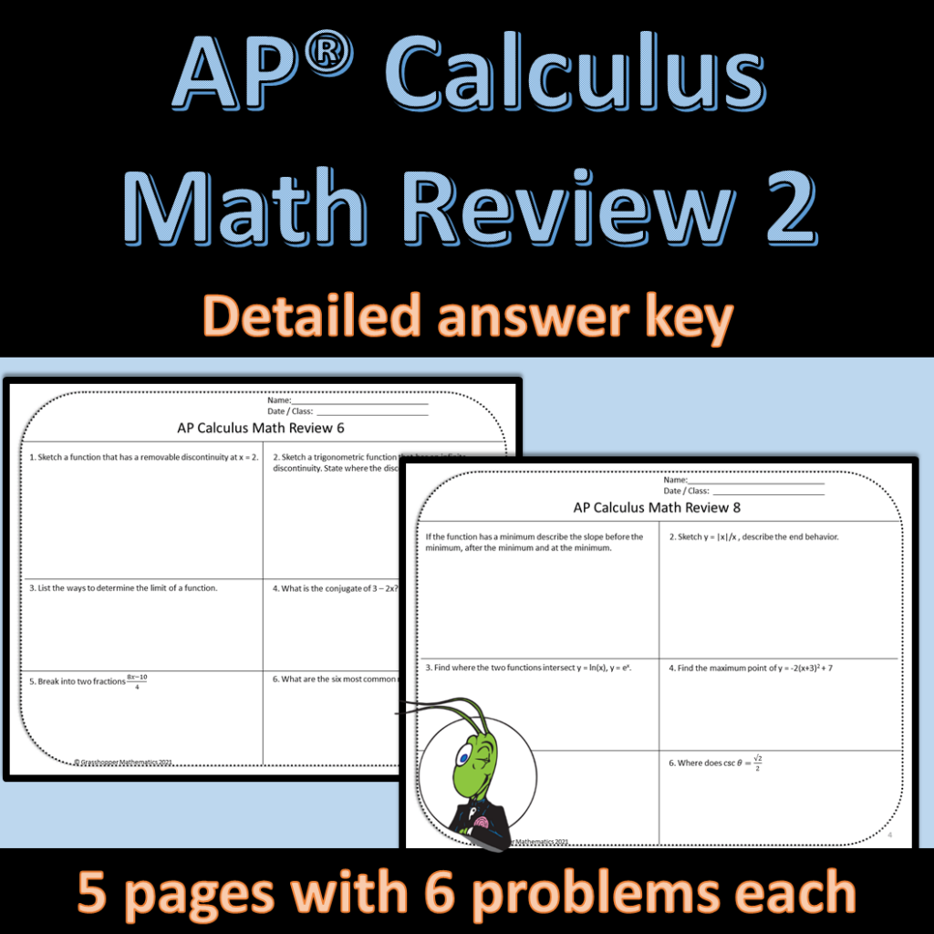 AP Calculus Back to School Weekly Review 2 | Made By Teachers