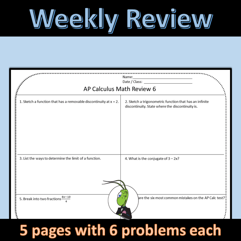 AP Calculus Back to School Weekly Review 2 | Made By Teachers