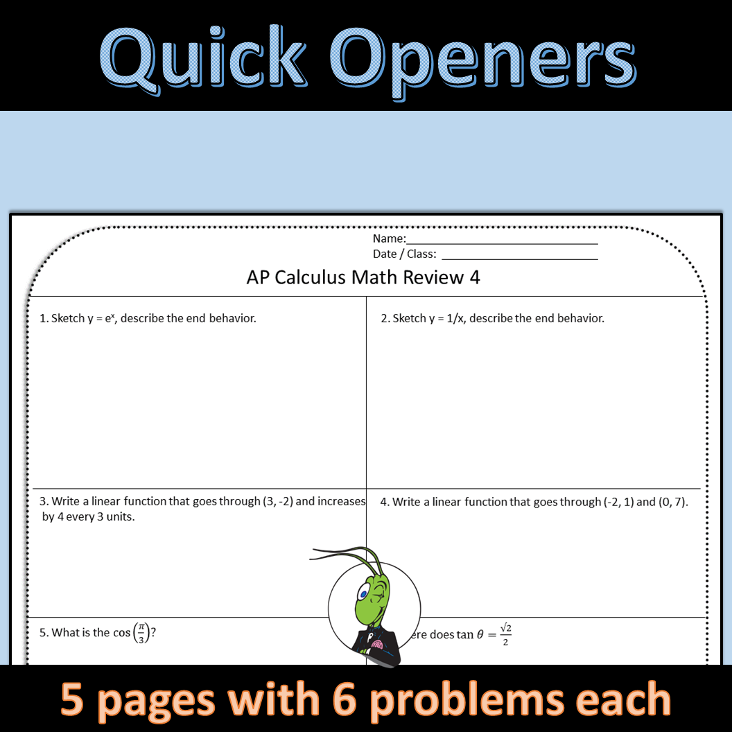 AP Calculus Back to School Math Review | Made By Teachers