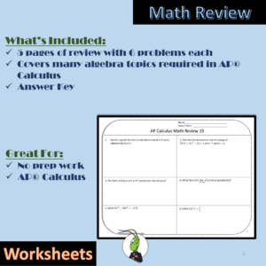 Calculus Weekly Bell Ringers Math Review Problems 3 | Editable | Made ...
