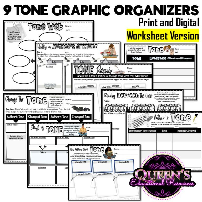 Mood and Tone Worksheets | Mood Graphic Organizer Worksheets ...