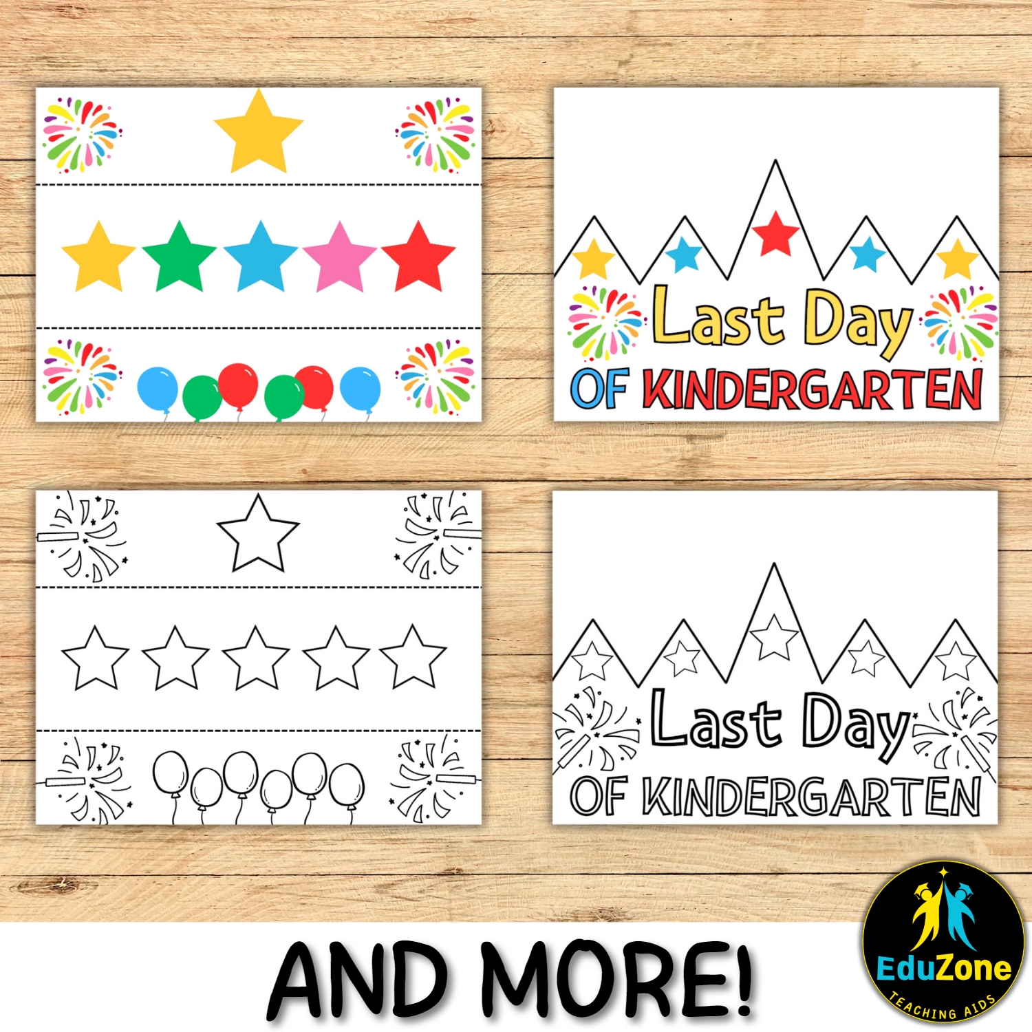 Last Day Of School: Colorable Summer Crowns for Grades 1-5 Last Day ...