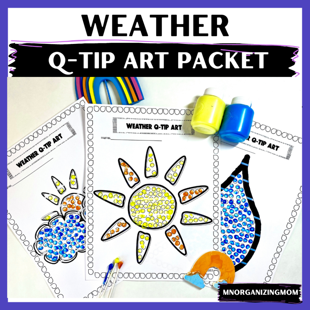 Weather Q-Tip Art Packet | Made By Teachers