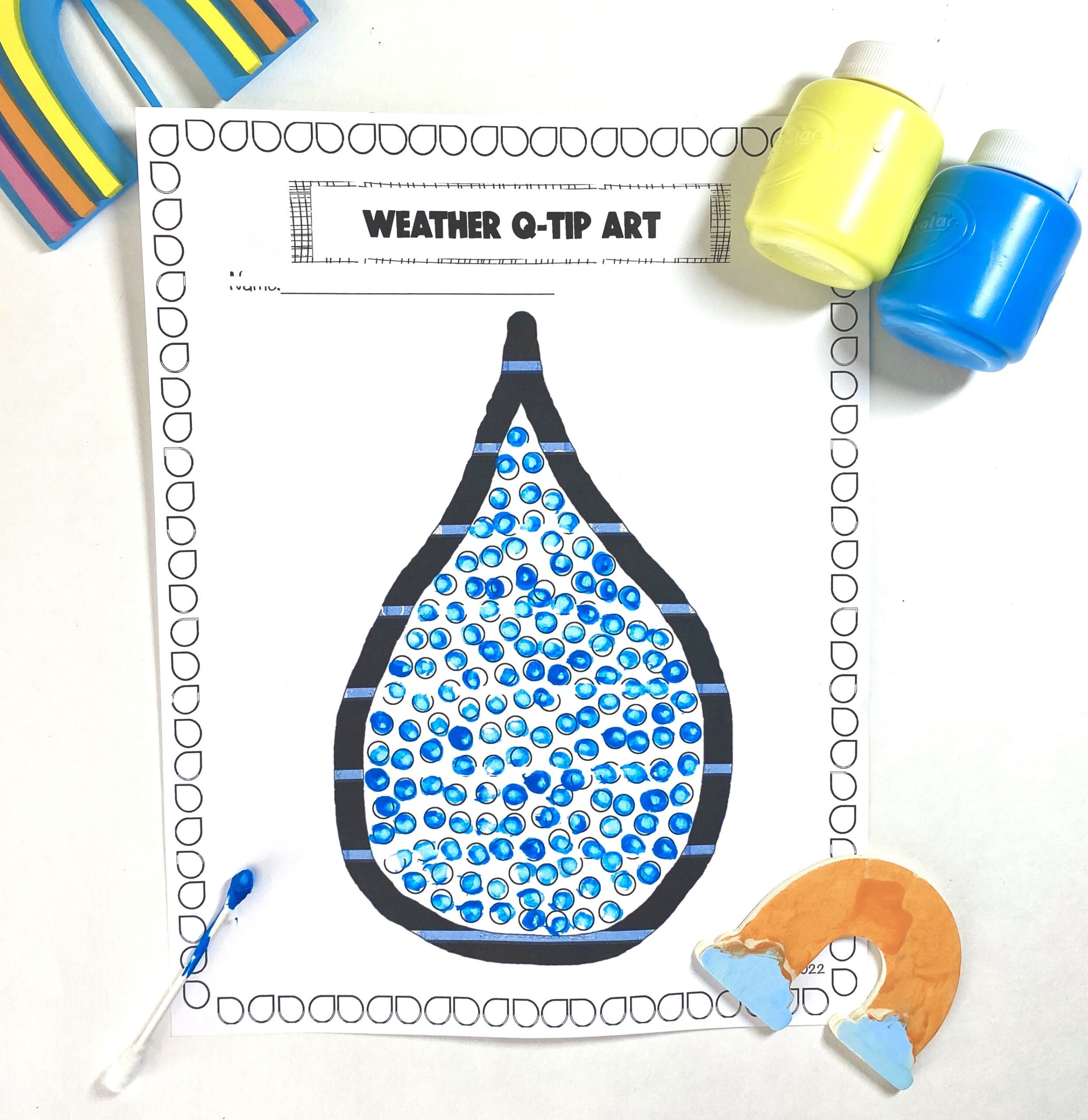 Weather Q-Tip Art Packet | Made By Teachers