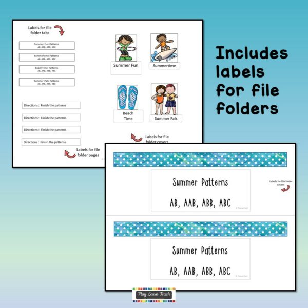 Summer Patterns File Folder Activities & Worksheets | Made By Teachers