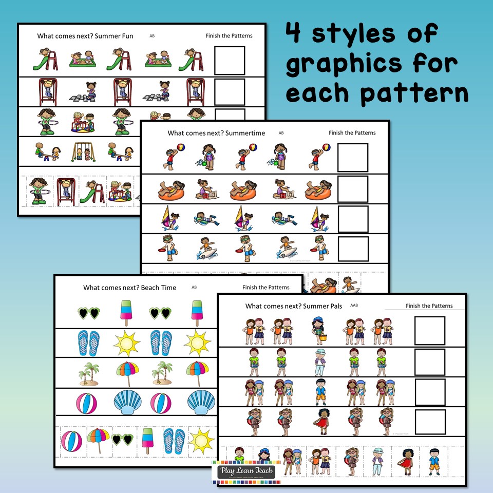 Summer Patterns File Folder Activities & Worksheets | Made By Teachers