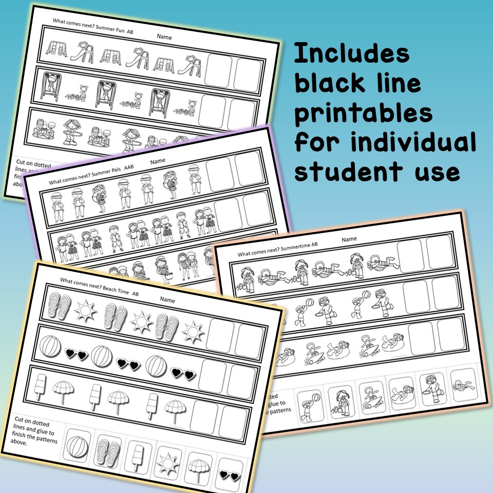 Summer Patterns File Folder Activities & Worksheets | Made By Teachers