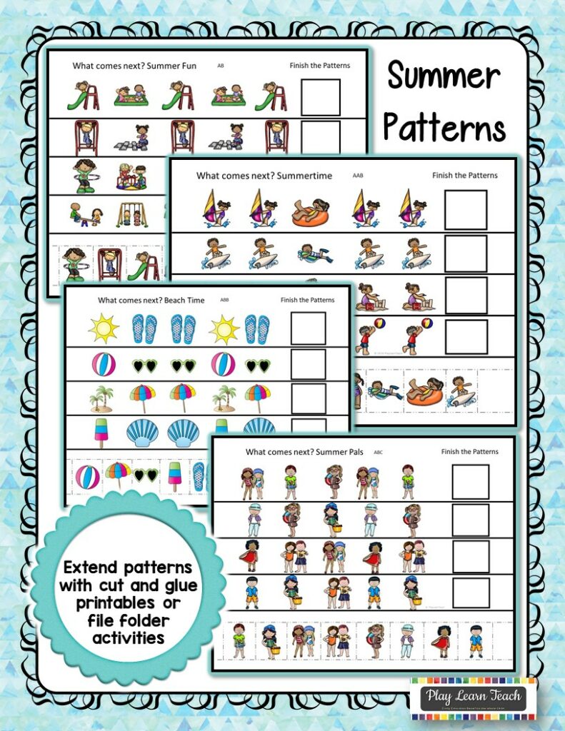 Summer Patterns File Folder Activities & Worksheets | Made By Teachers