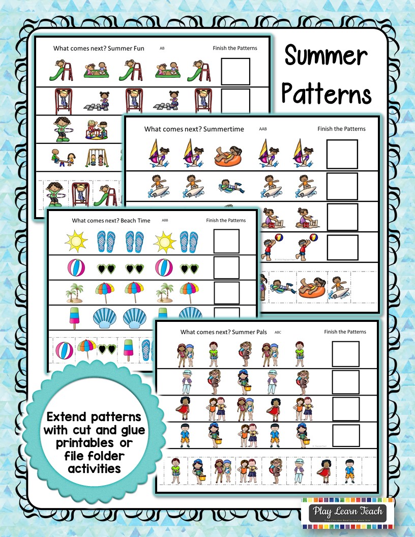 Summer Patterns File Folder Activities & Worksheets | Made By Teachers