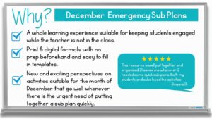 December Emergency Sub Plans Middle School ELA Mini Lessons - Print and ...