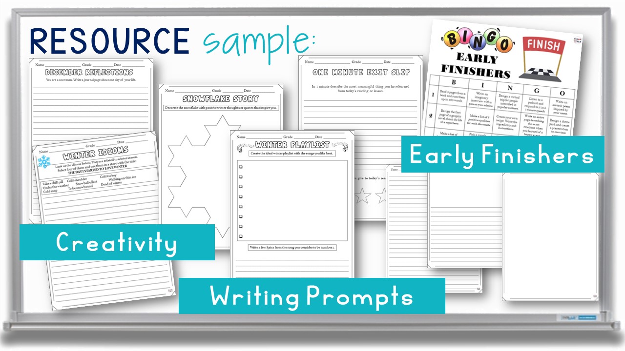 December Emergency Sub Plans Middle School ELA Mini Lessons - Print and ...