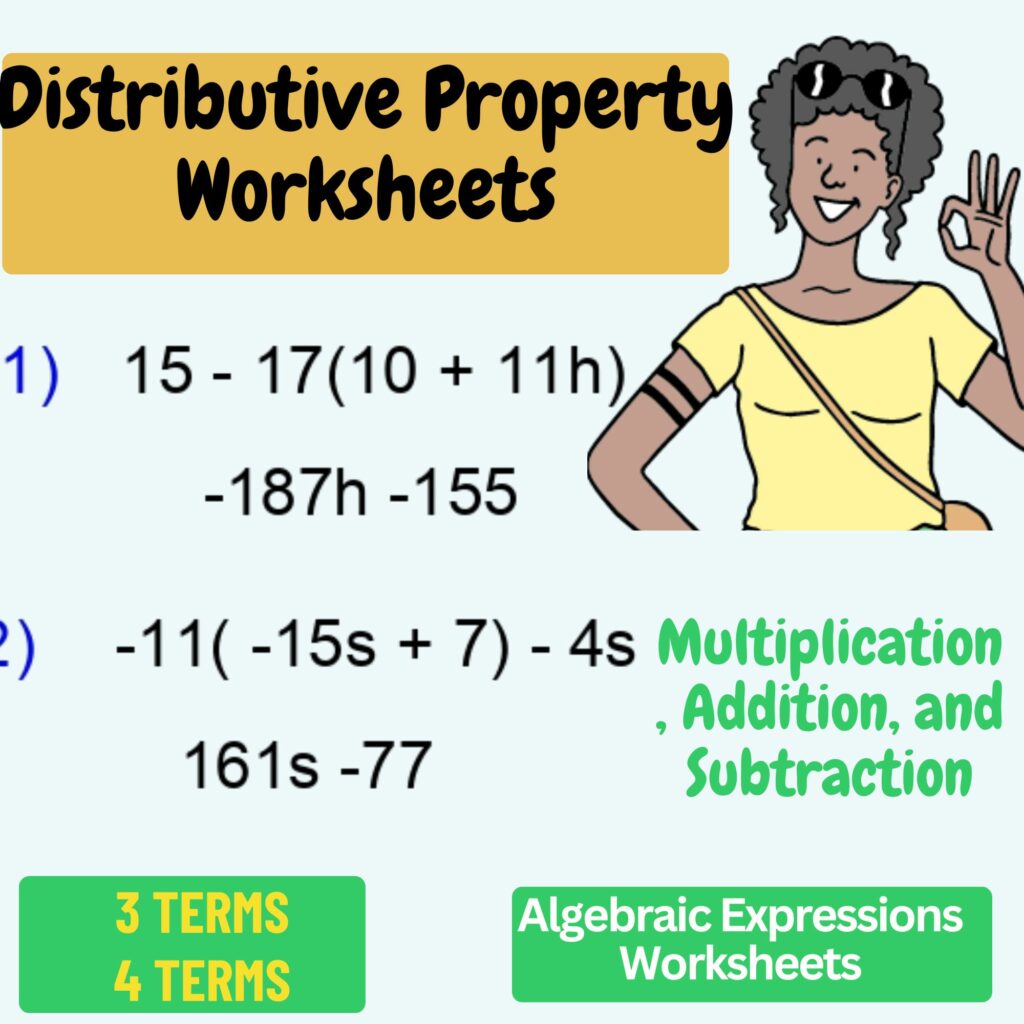 Algebraic Expressions Worksheets - Distributive Property Worksheets - 3 ...
