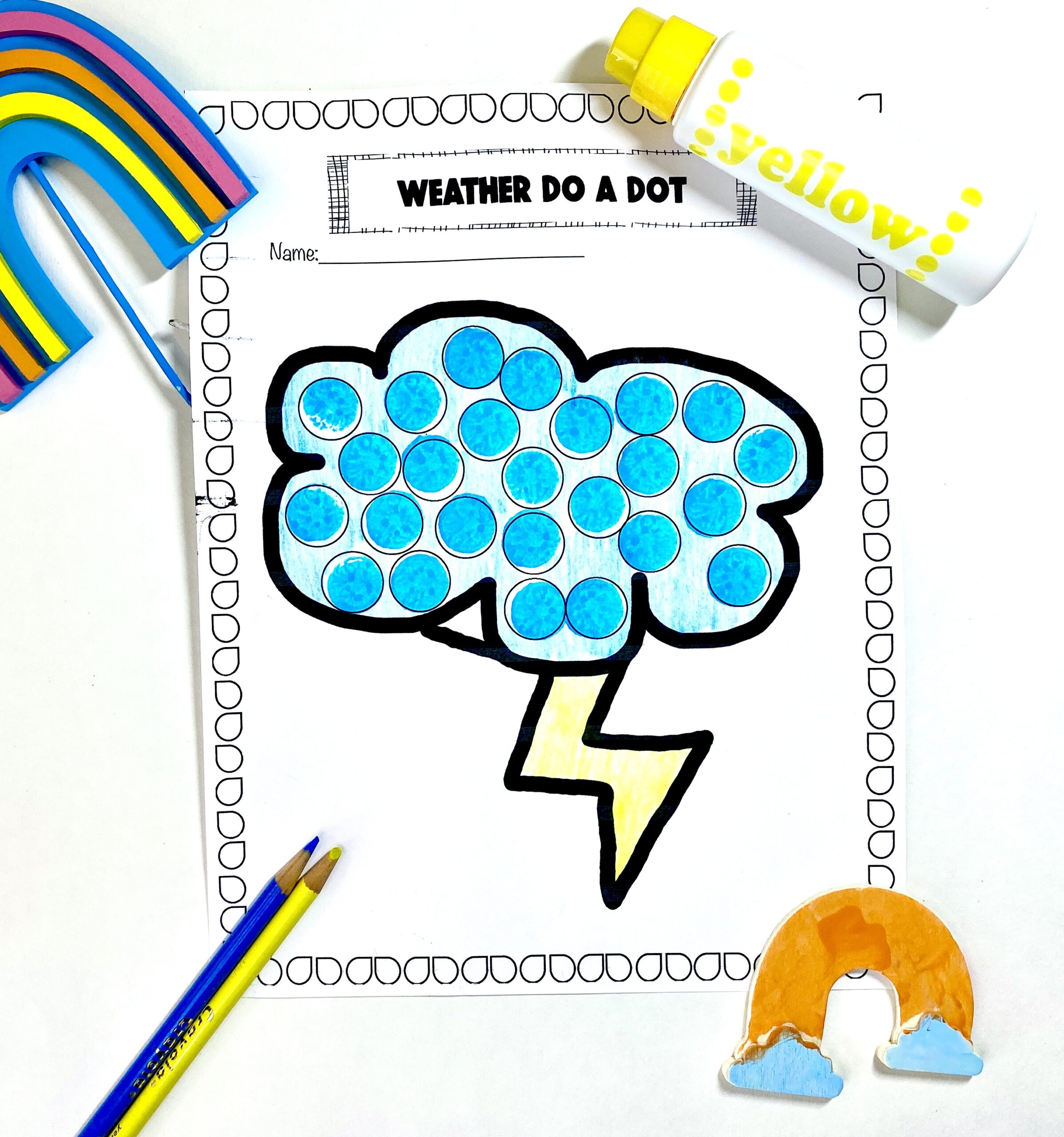 Weather Do A Dot and Q-Tip Art Packet | Made By Teachers