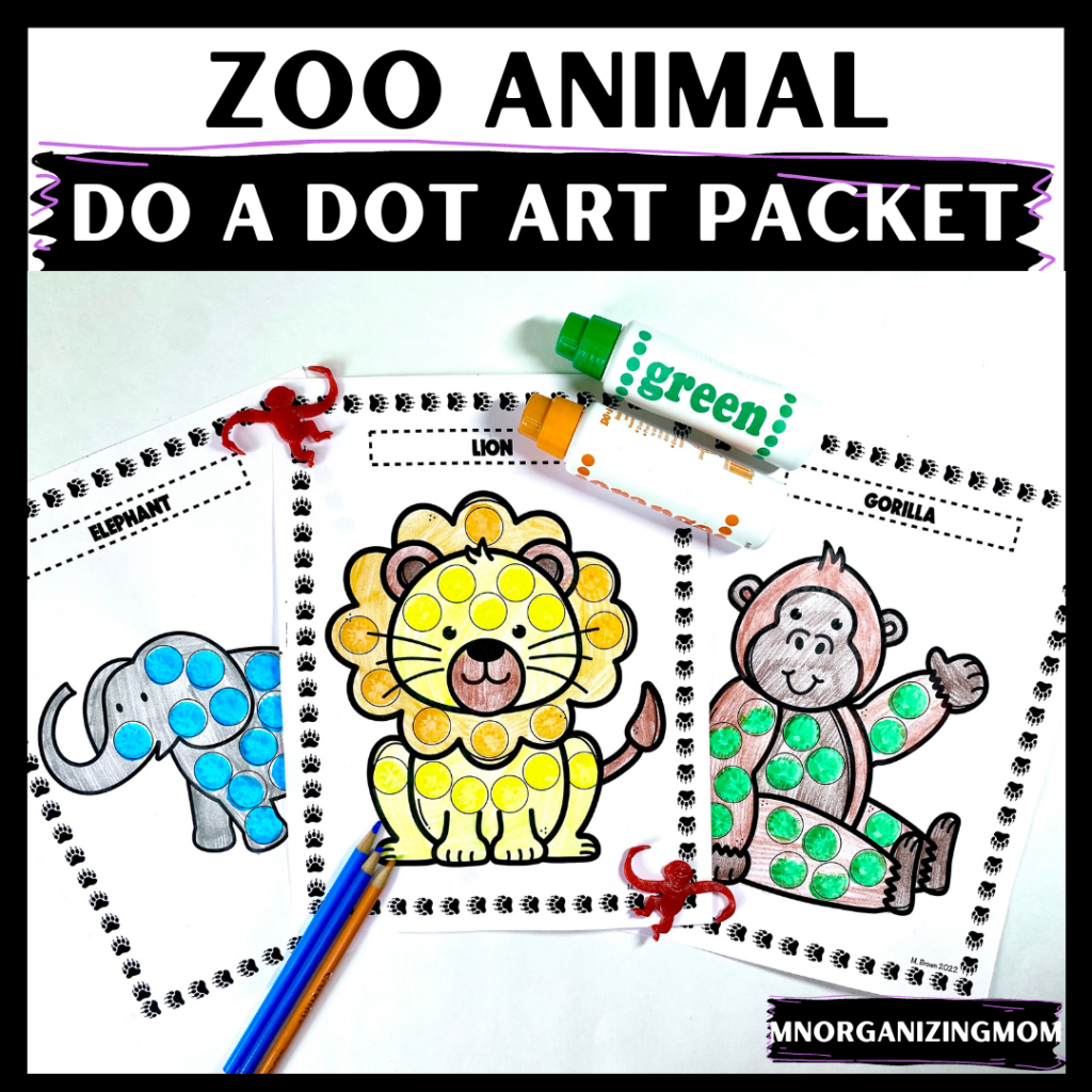 Zoo Animal Do A Dot and Q-Tip Art Packet | Made By Teachers