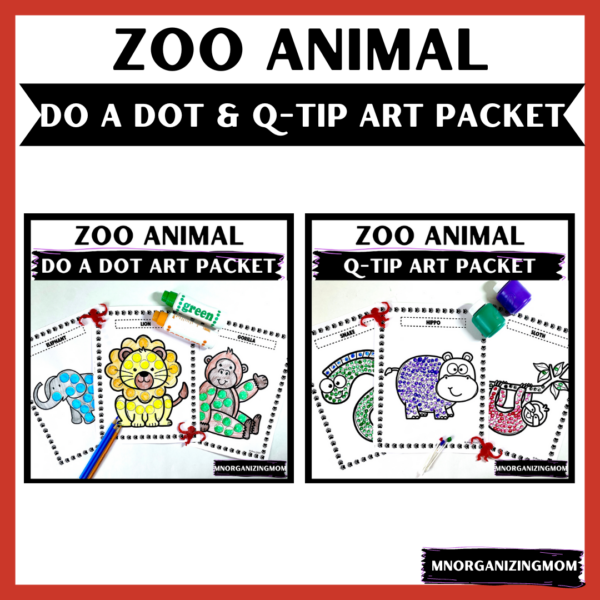 Zoo Animal Do A Dot and Q-Tip Art Packet | Made By Teachers