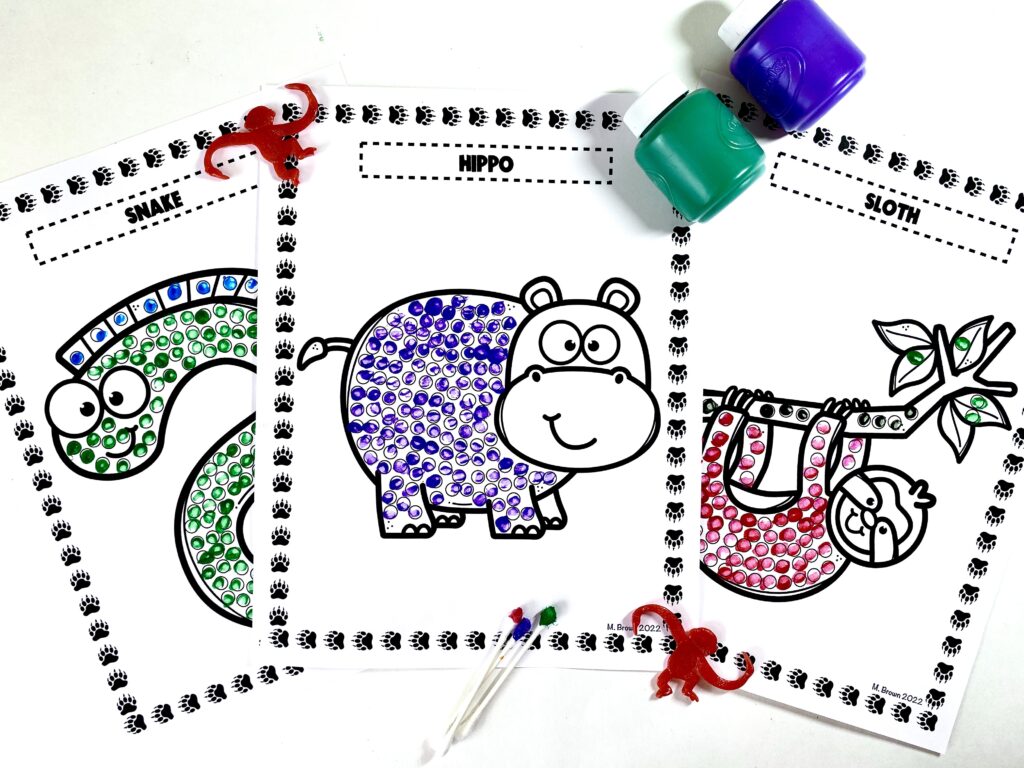 Zoo Animal Do A Dot and Q-Tip Art Packet | Made By Teachers