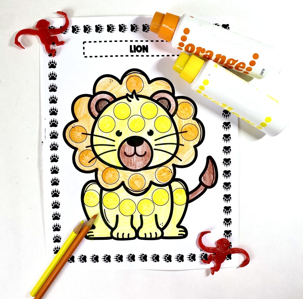 Zoo Animal Do A Dot and Q-Tip Art Packet | Made By Teachers