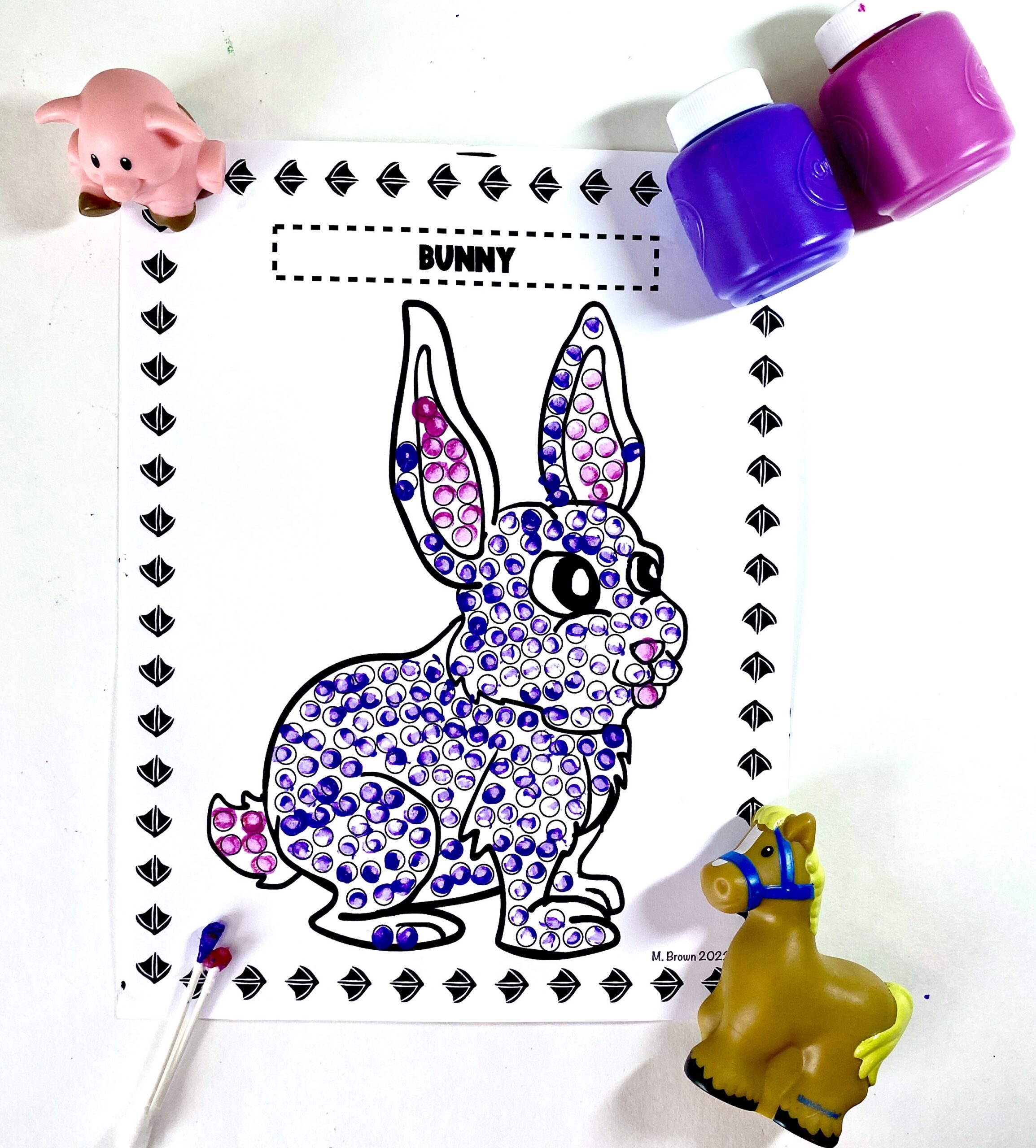 Farm Animal Q-Tip Art Packet | Made By Teachers