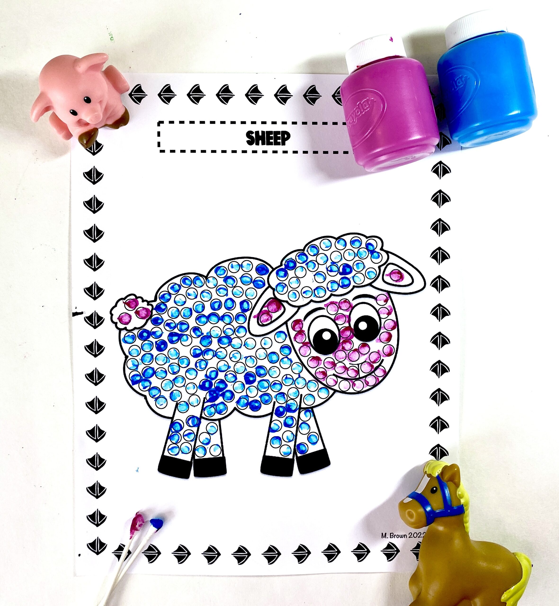 Farm Animal Q-Tip Art Packet | Made By Teachers
