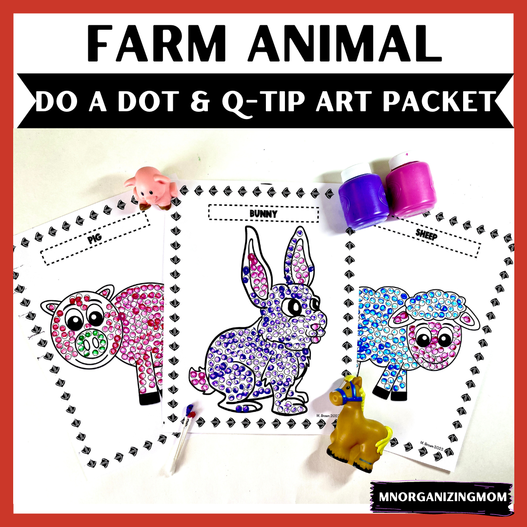 Farm Animal Do A Dot and Q-Tip Art Packet | Made By Teachers