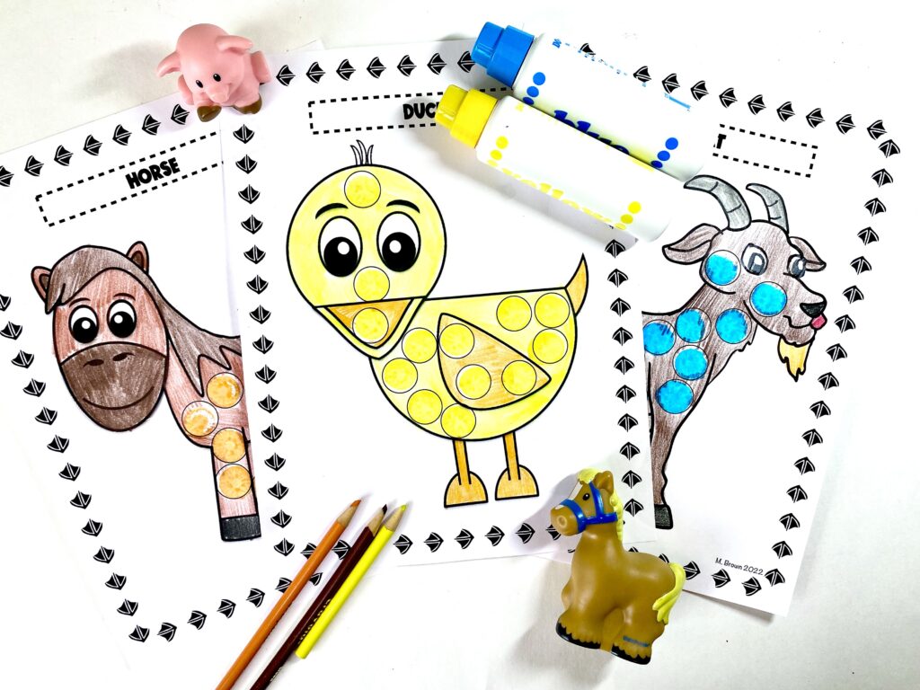 Farm Animal Do A Dot and Q-Tip Art Packet | Made By Teachers