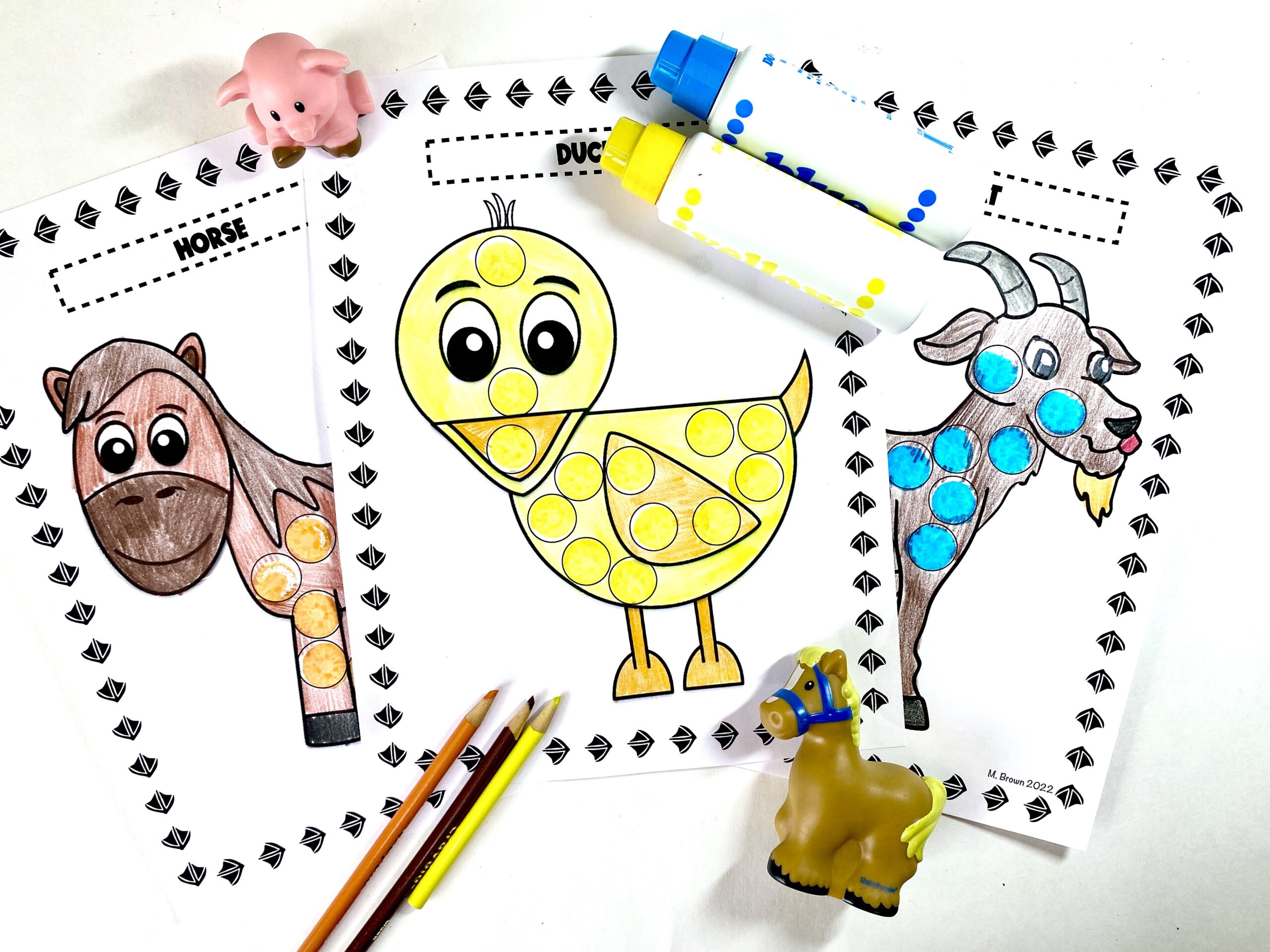 Farm Animal Do A Dot and Q-Tip Art Packet | Made By Teachers