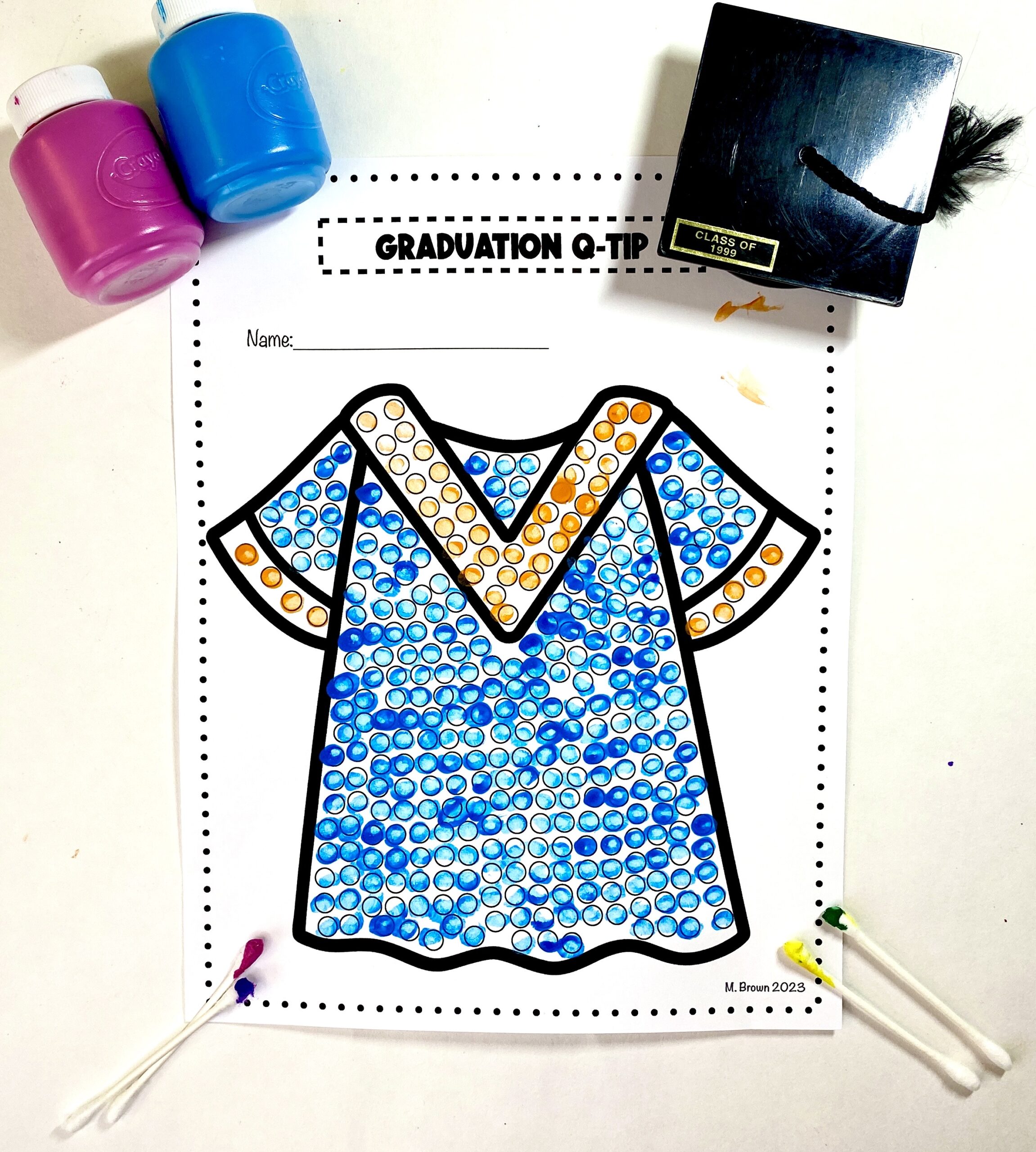 Graduation Q-Tip Art Packet | Made By Teachers