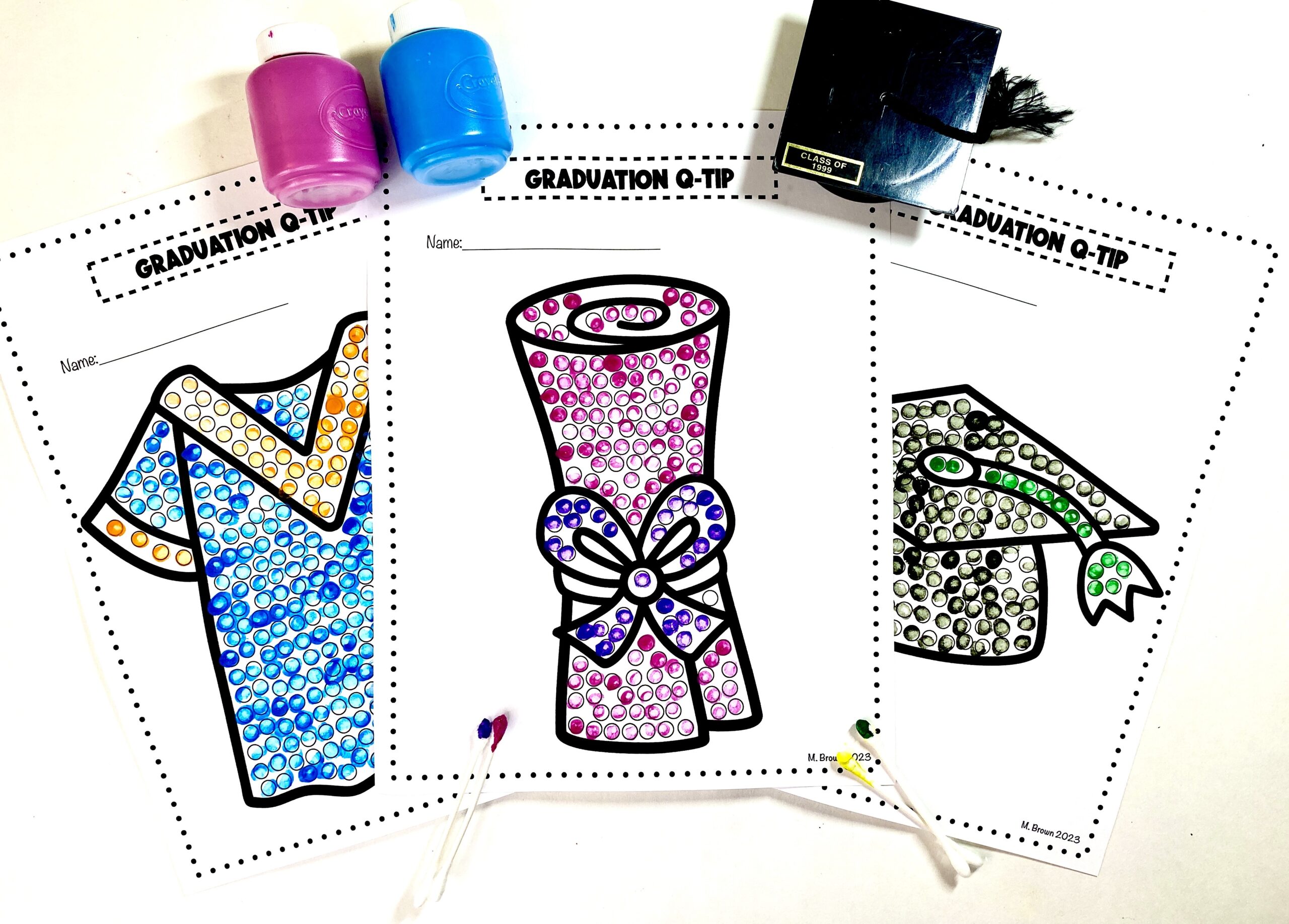 Graduation Do A Dot and Q-Tip Art Packet | Made By Teachers