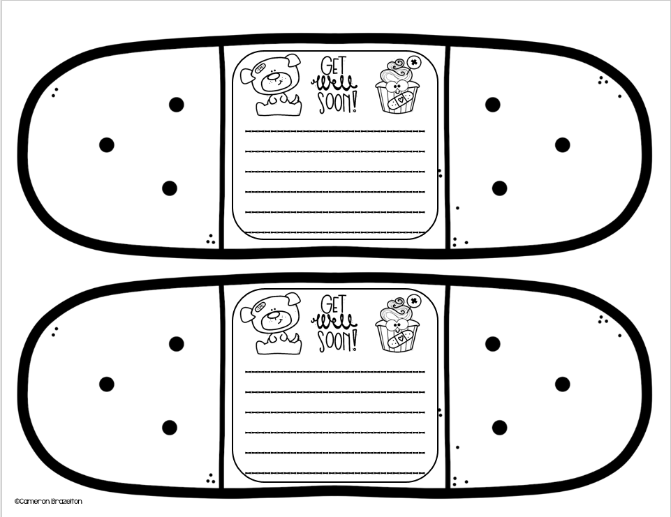 Get Well Soon Cards Letter Writing Activity for Sick or Injured ...