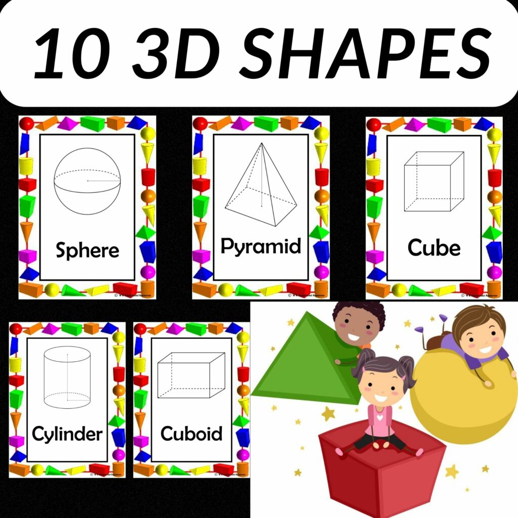 2D and 3D Shape Posters and Flashcards Classroom Decor for Shape ...